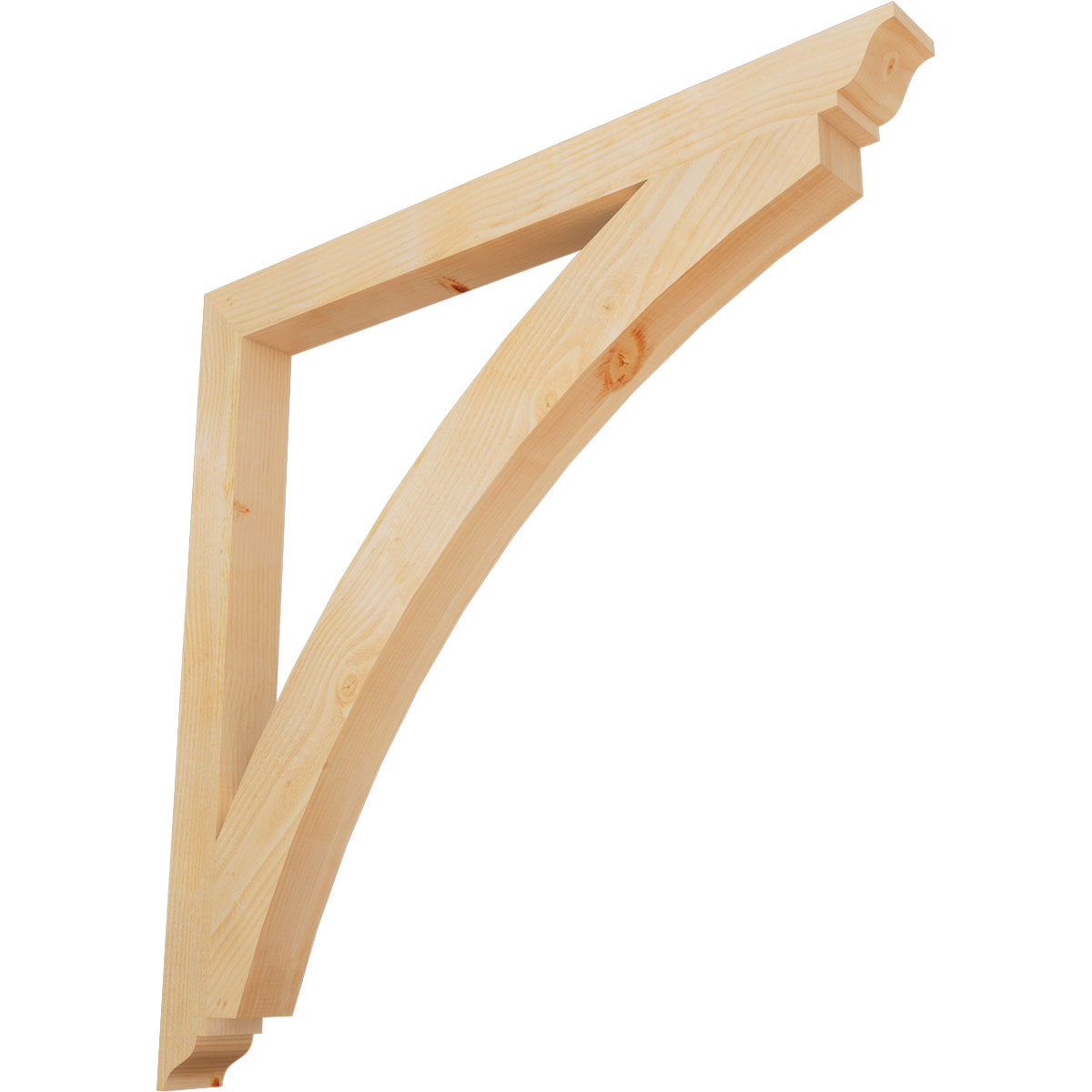 Rustic Wood Bracket, Thorton Style, Traditional Ends, 4"W x 48"D x 48"H ...