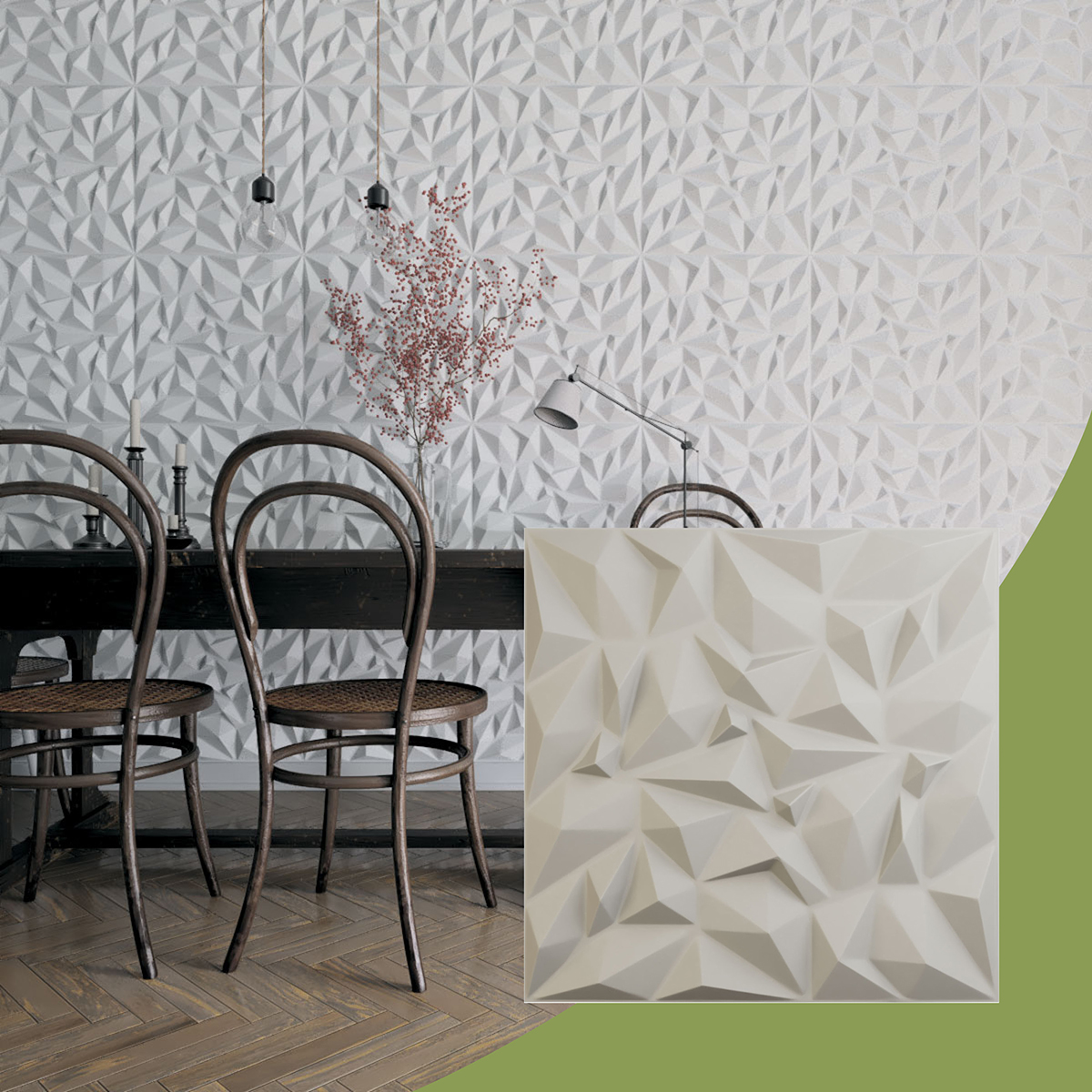 19 5/8"W x 19 5/8"H Leto EnduraWall Decorative 3D Wall Panel ...