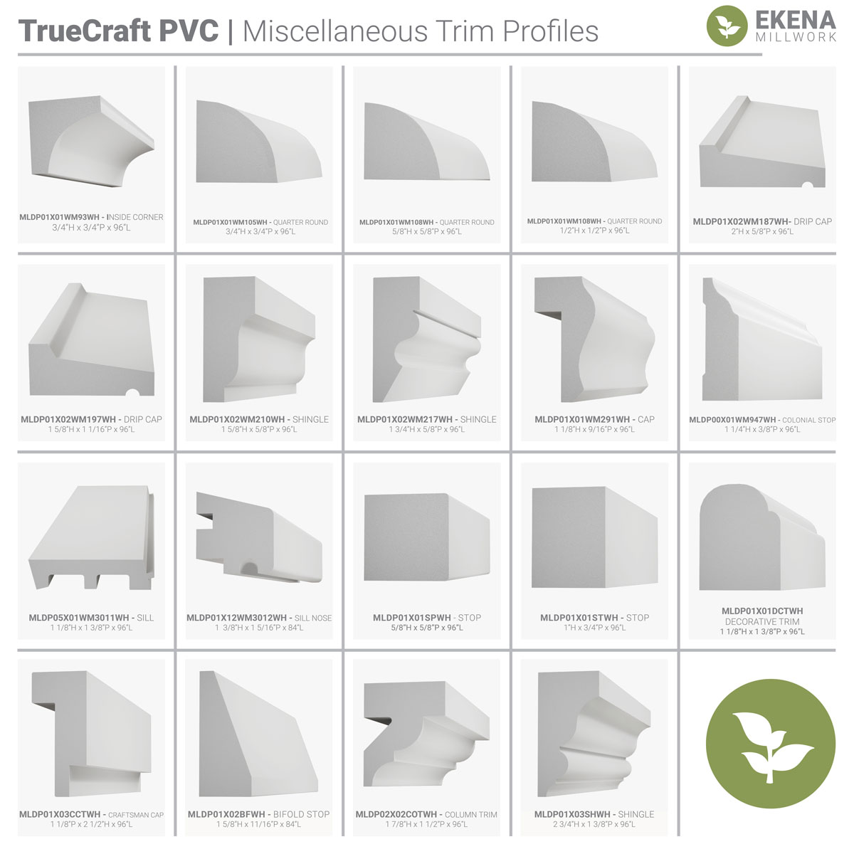 Crown Molding Profiles 11/16 In. X 5 1/4 In. X 16 Ft. Primed Pine Cove