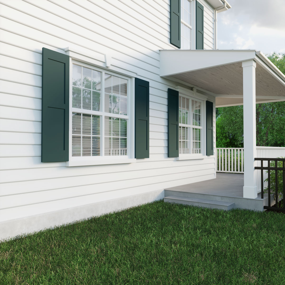 Eco-friendly Exterior Window Shutters Americraft Real Wood Shutters ...